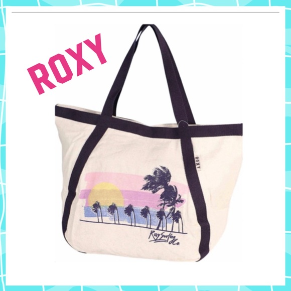 Roxy | Bags | Roxy Ivory Canvas Tote Bag | Poshmark